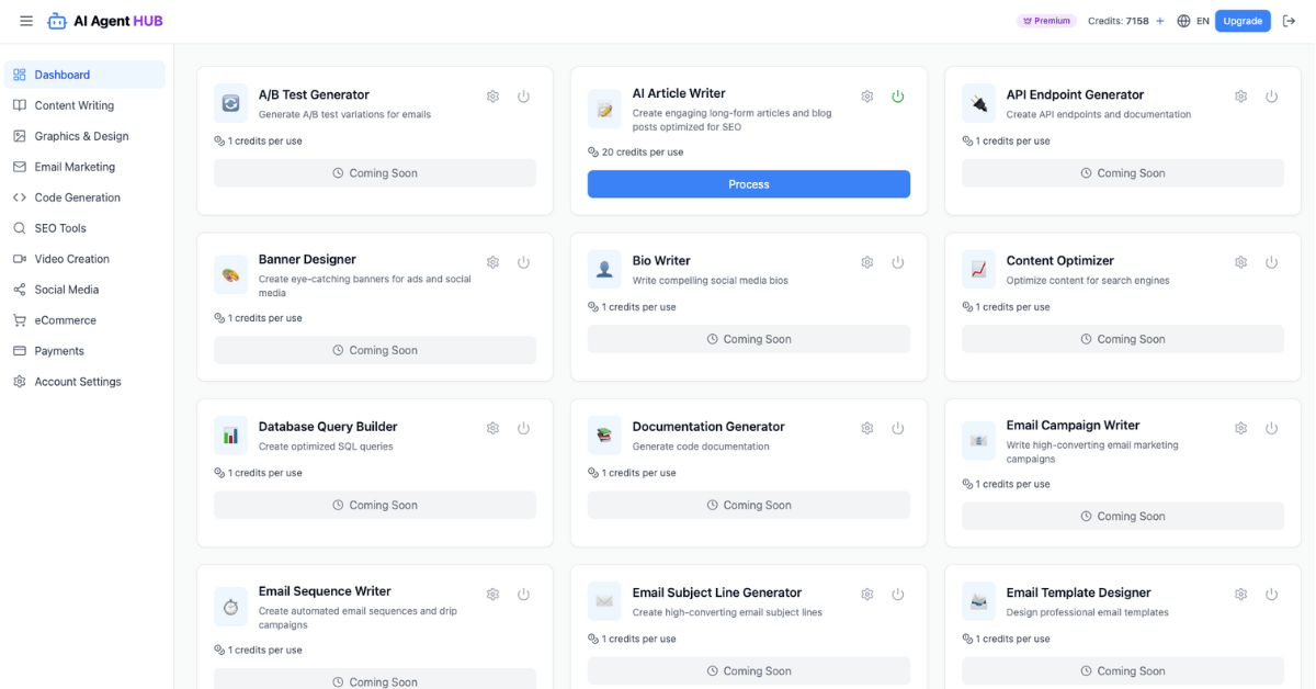 AI Agent HUB - Your All-in-One AI Tools Platform